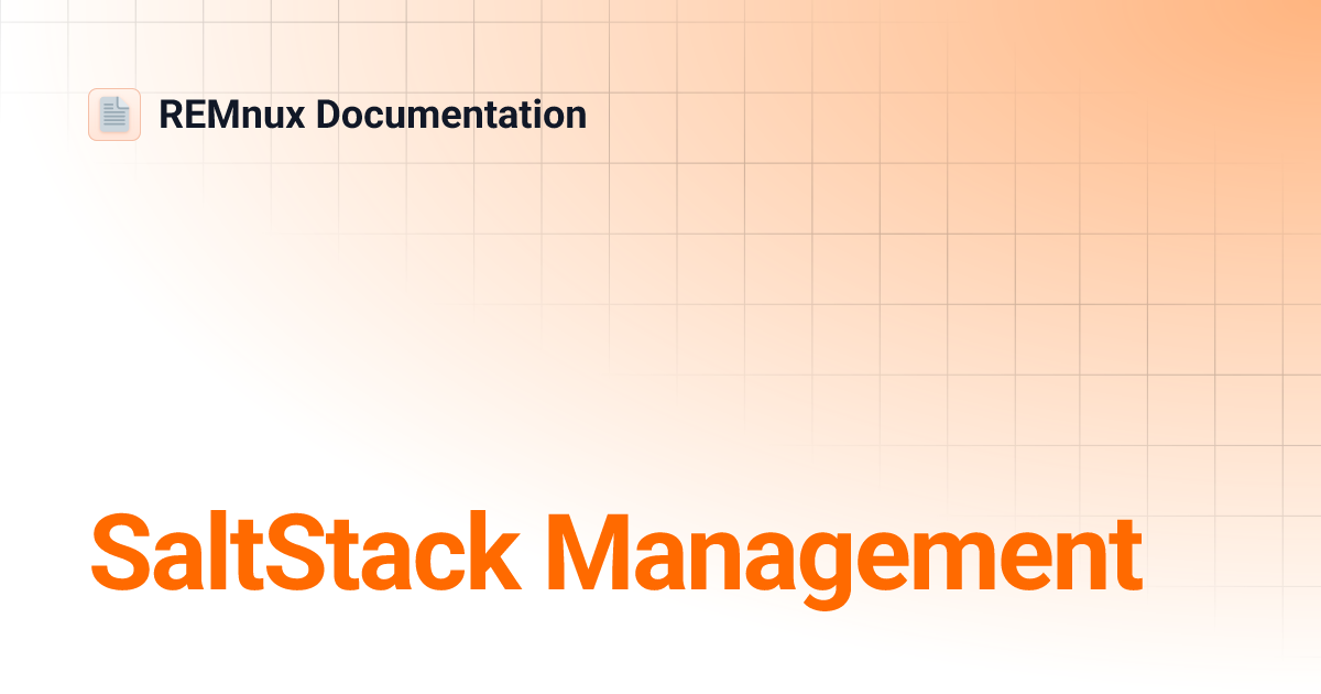 SaltStack Management | REMnux Documentation